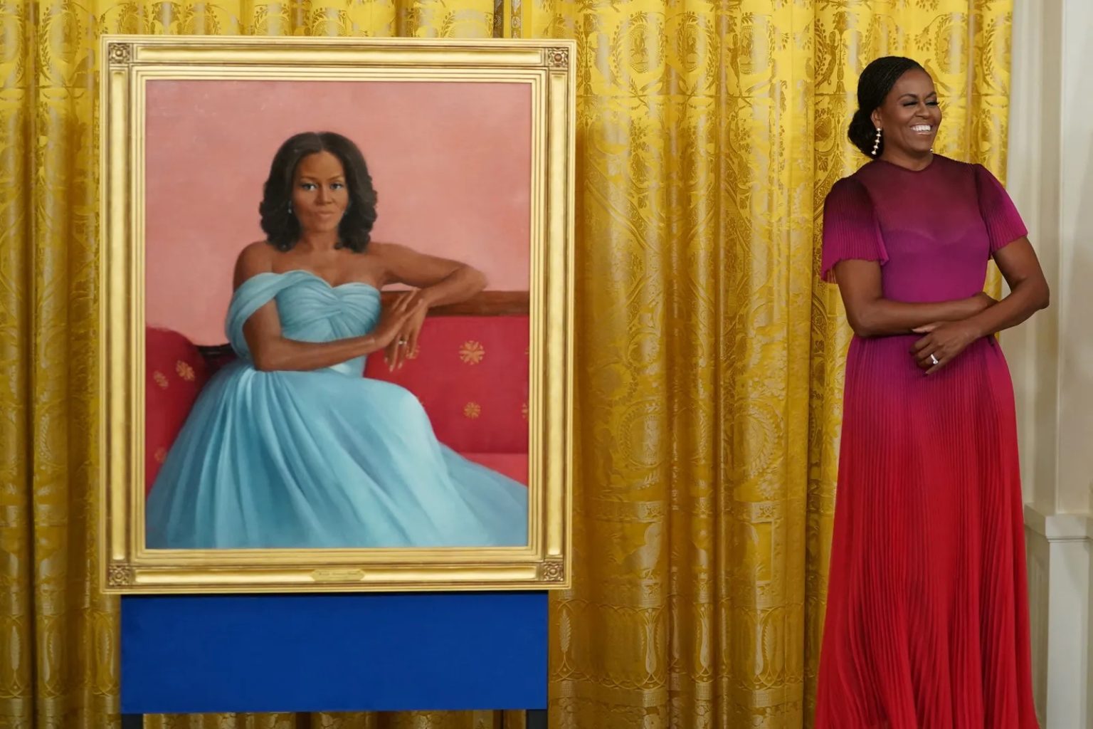 Michelle Obama keert terug naar het Witte Huis in stijl - Vogue.nl