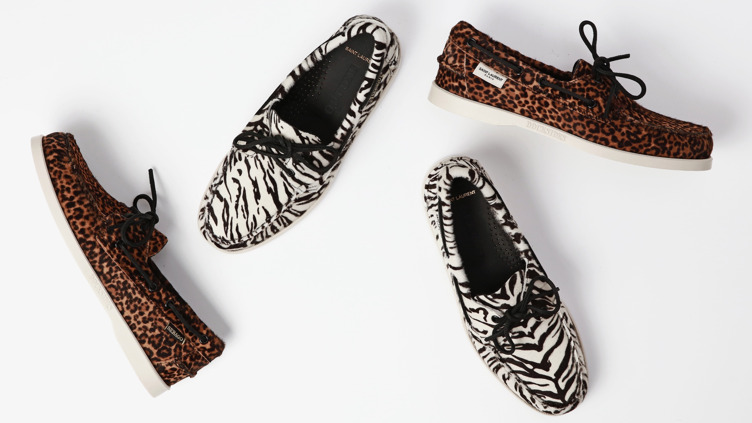 Saint Laurent en Sebago lanceren loafers in dierenprint - Vogue.nl
