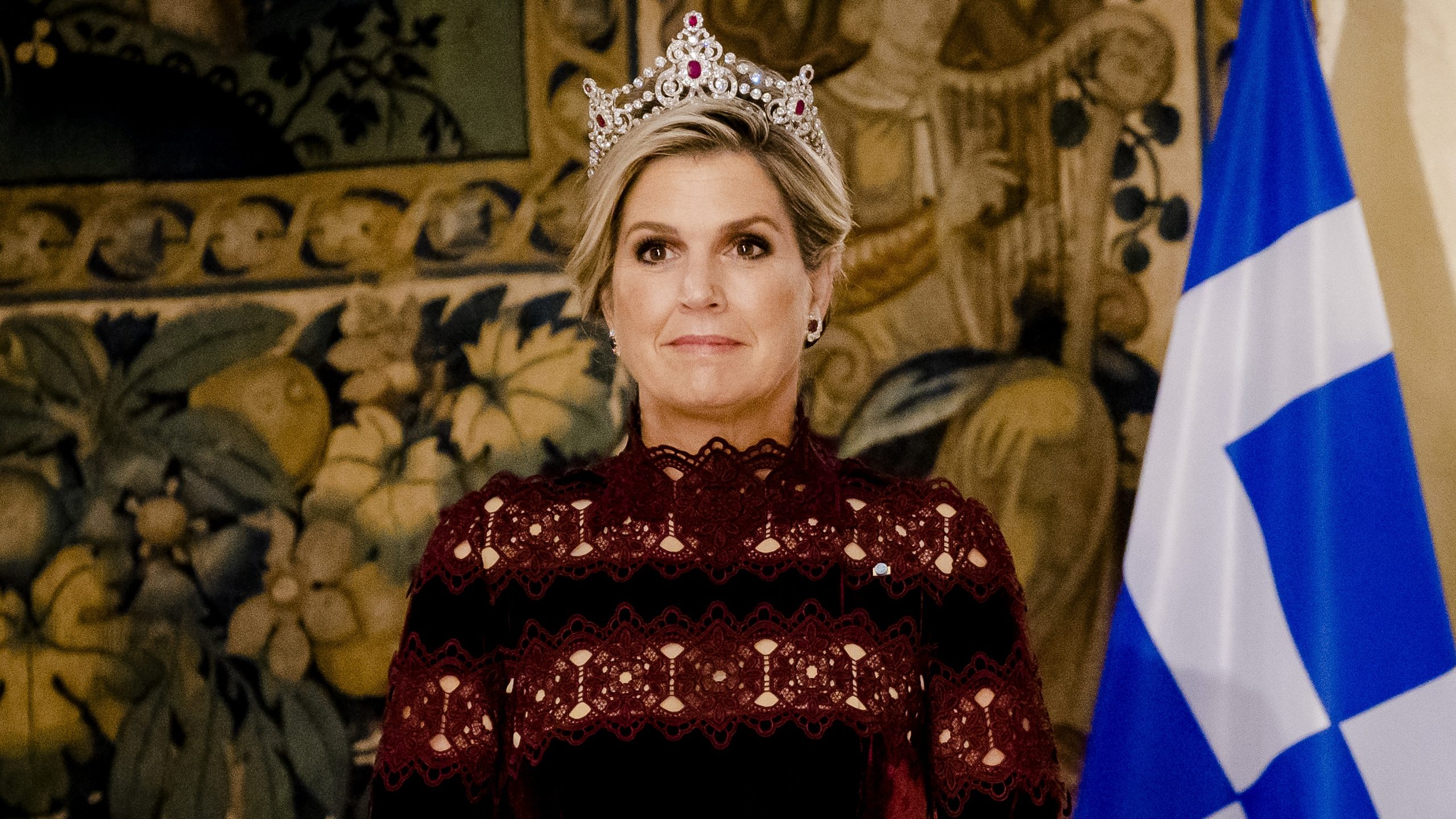 Koningin Máxima in nieuwe jurk tijdens staatsbanket Griekenland