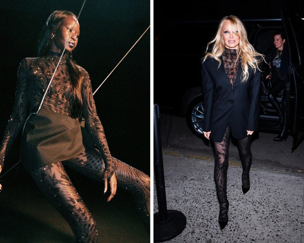 Pamela Anderson draagt doorschijnende catsuit op de rode loper