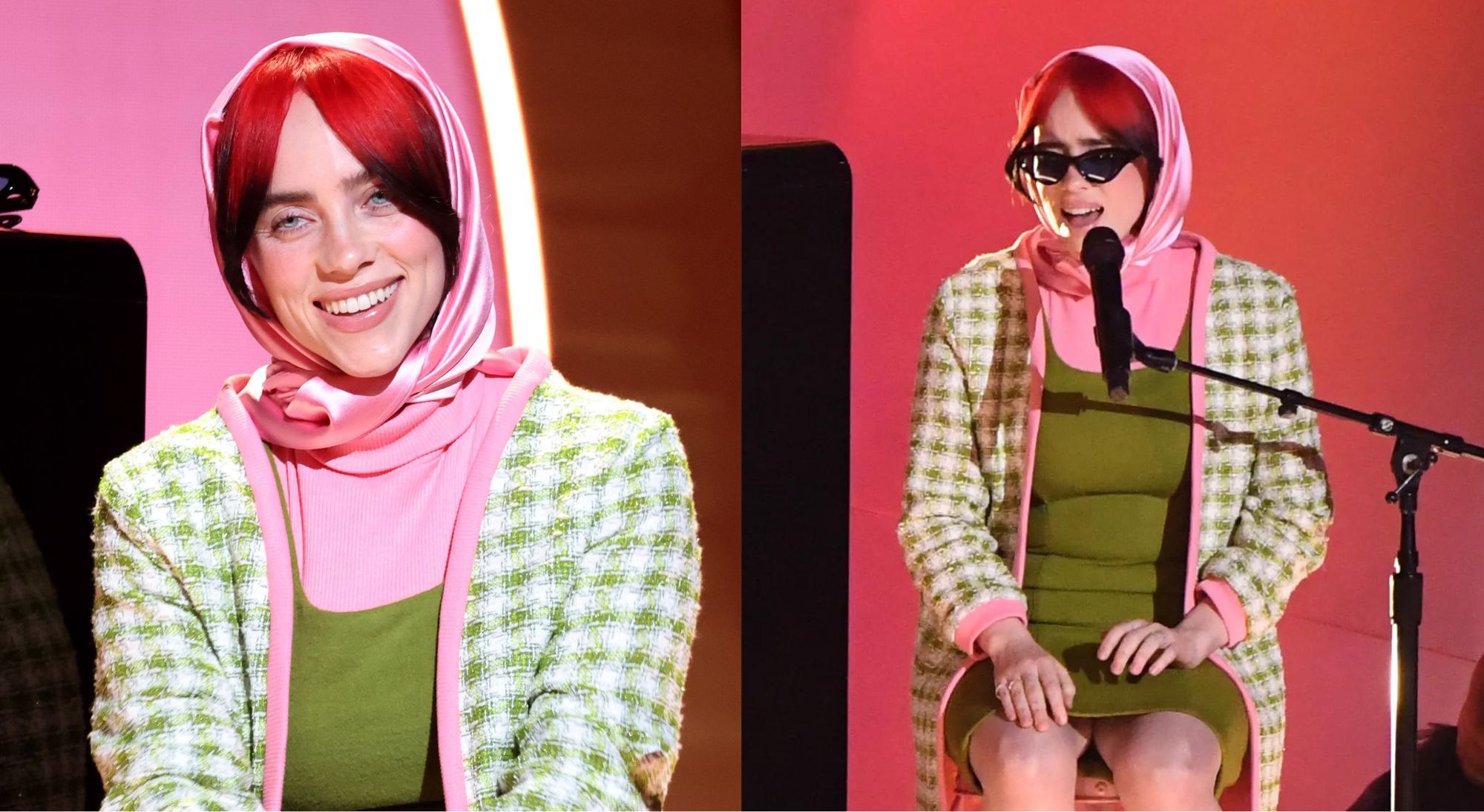 Billie Eilish maakt Barbie-look na tijdens Grammy Awards 2024 Billie Eilish maakt Barbie-look na tijdens Grammy Awards 2024