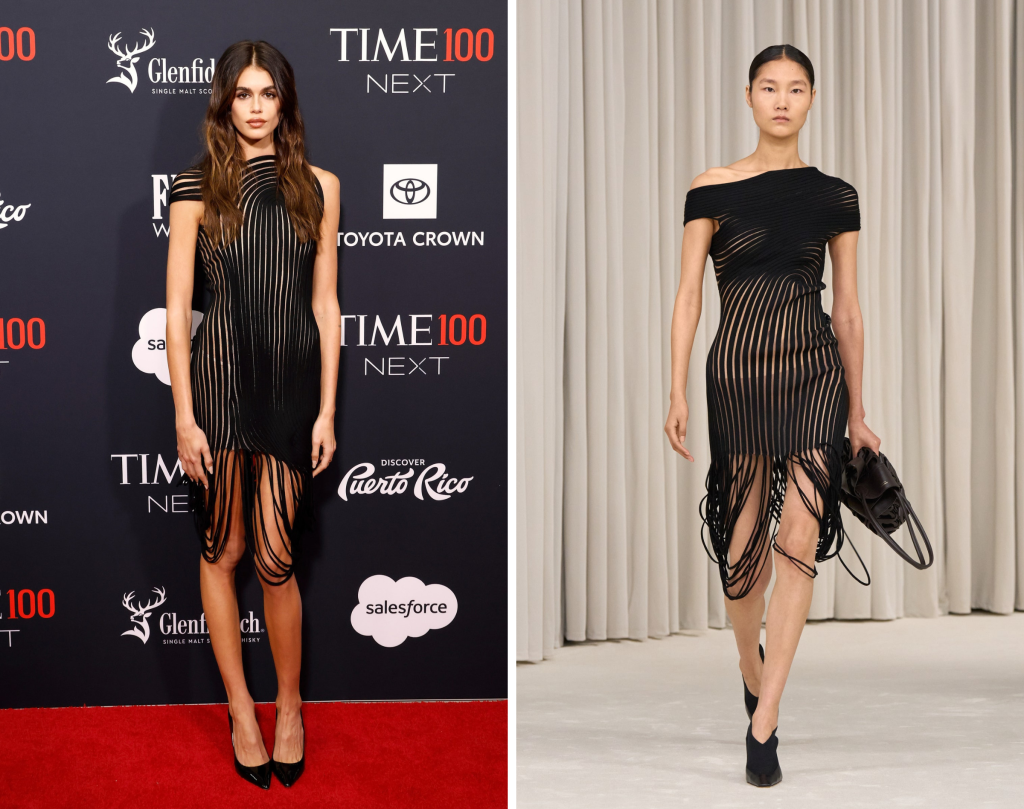 Kaia Gerber draagt Ferragamo bij Time 100-evenement