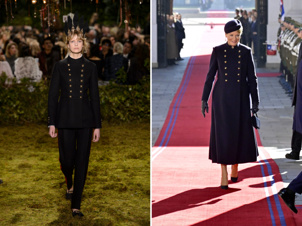 Koningin Mathilde van België draagt runwaylook van Dior